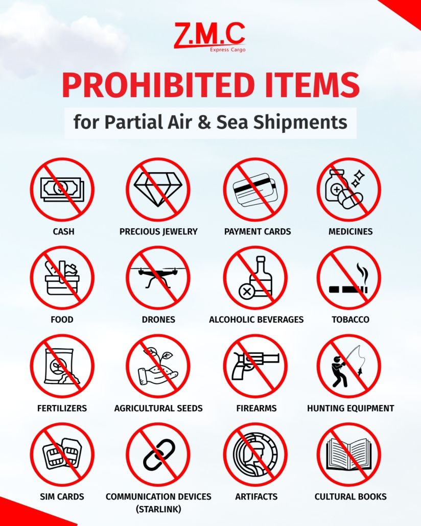 Prohibited Items | For Partial Air & Sea Shipments